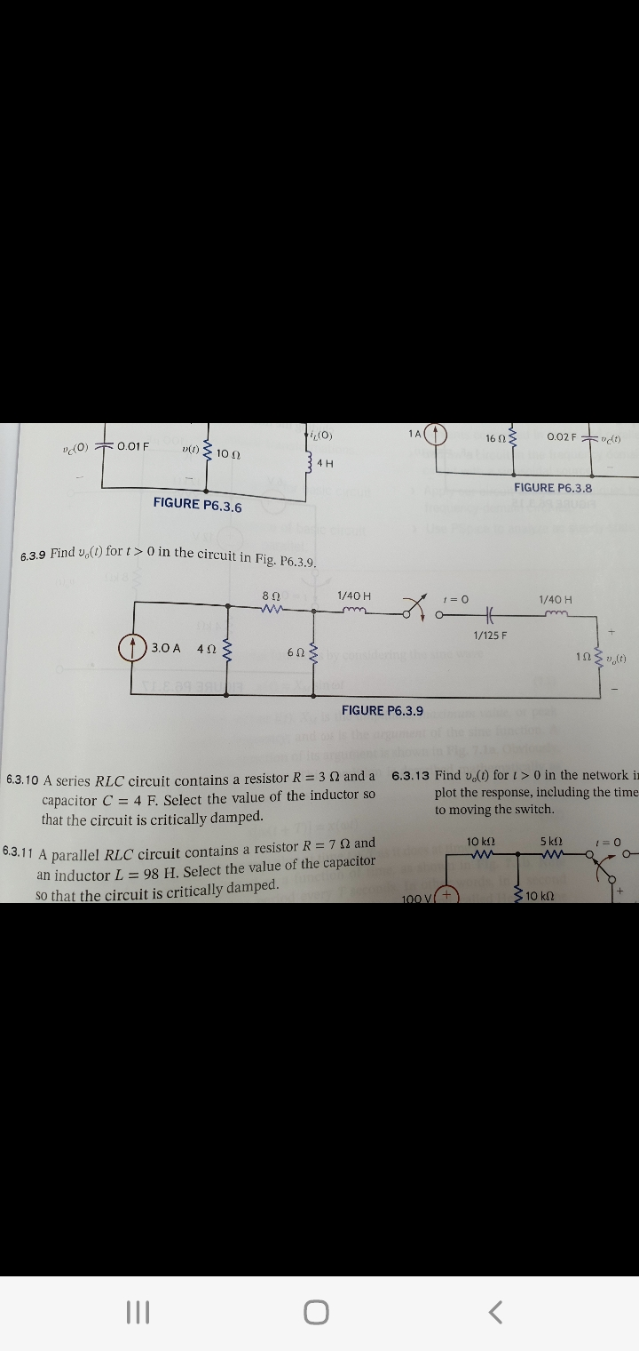 Solved 6.3.9 Find v0(t) for t>0 in the circuit in Fig. | Chegg.com