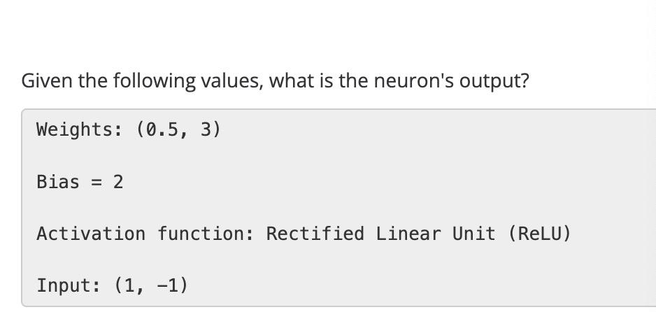 Solved Given the following values, what is the neuron's | Chegg.com