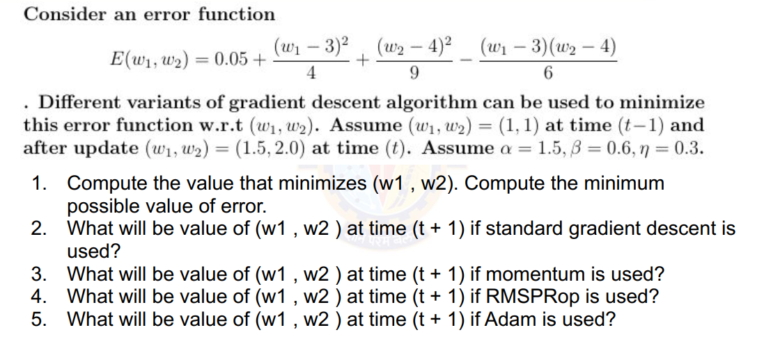 Solved Consider an error function | Chegg.com