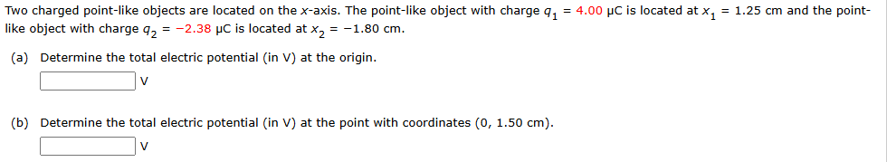 Two charged point-like objects are located on the | Chegg.com Two charged point-like objects are located on the | Chegg.com