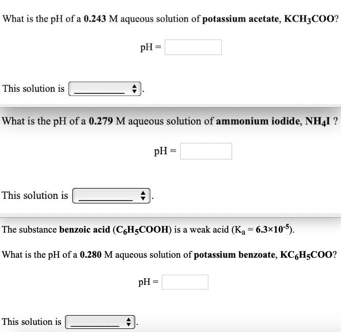 Solved What is the pH of a 0.243 M aqueous solution of | Chegg.com