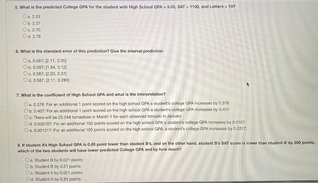 Solved Use the SAT data and Via Multiple regression select | Chegg.com