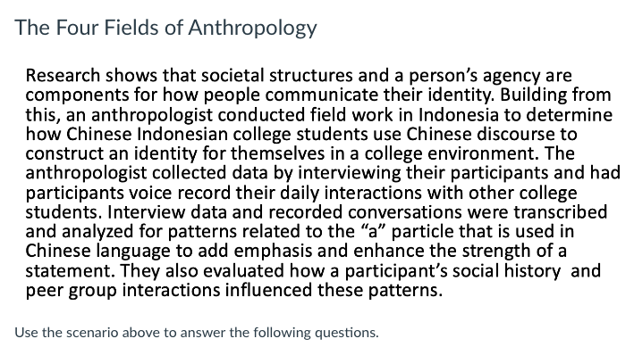 Solved Are there any other fields of anthropology that | Chegg.com