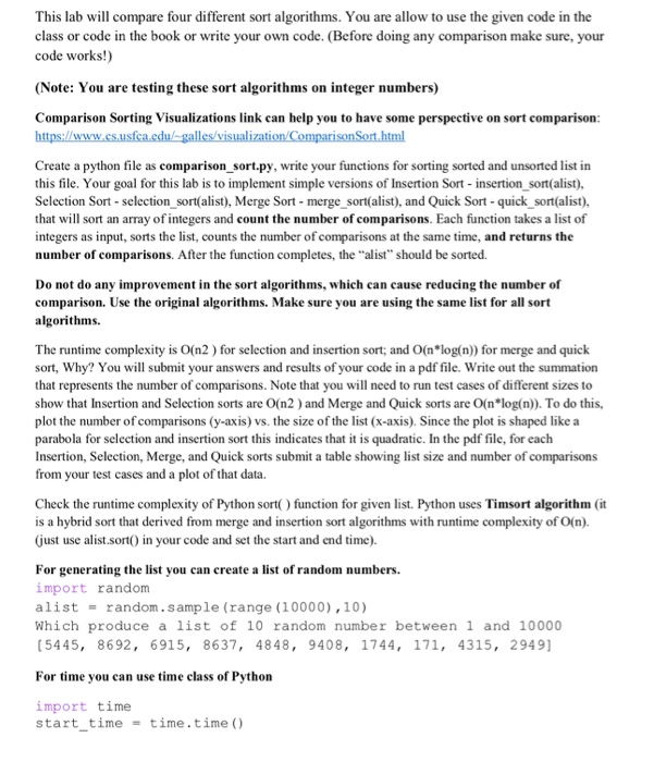 Solved Can you help me with this lab about python3 sort | Chegg.com