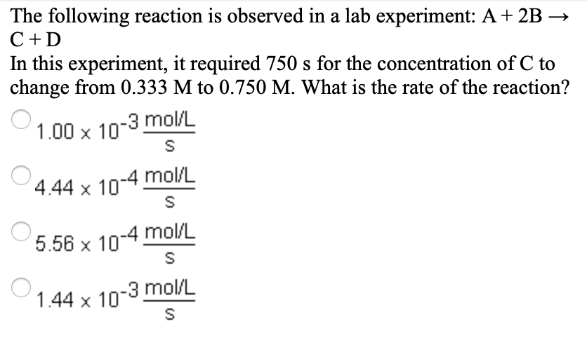 Solved The following reaction is observed in a lab | Chegg.com