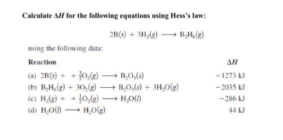 Solved Calculate AH for the following equations using Hess's | Chegg.com