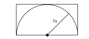 Solved A semicircle of radius r=7x is inscribed in a | Chegg.com