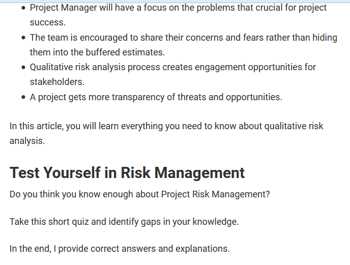 Risk Management Quiz: Correct Answers And Explanat... | Chegg.com