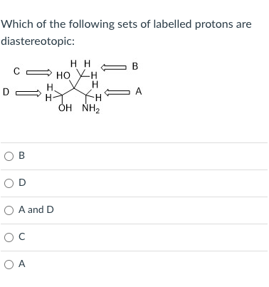 Solved Which of the following sets of labelled protons are | Chegg.com