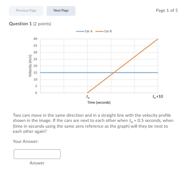 Solved Previous Page Next Page Page 1 of 5 Question 1 (2 | Chegg.com