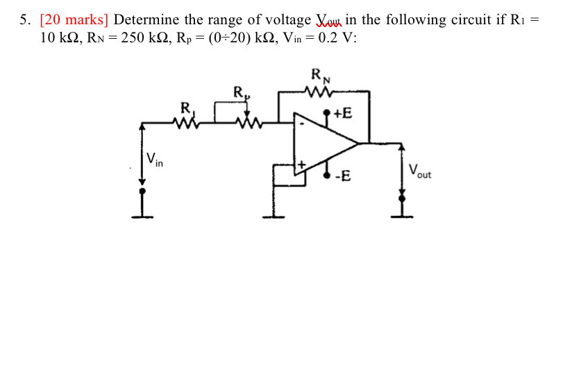 Solved [20 ﻿marks] ﻿Determine the range of voltage xou ﻿in | Chegg.com