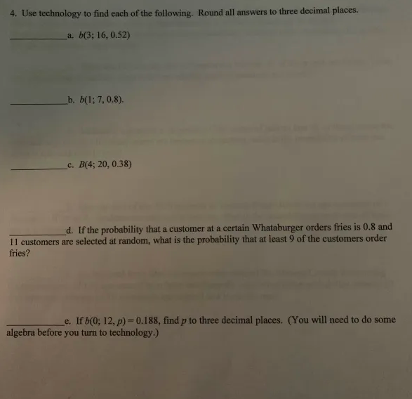Solved Use technology to ﻿find each of ﻿the following. Round | Chegg.com