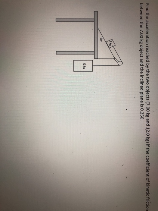 Solved Find the acceleration reached by the two objects | Chegg.com
