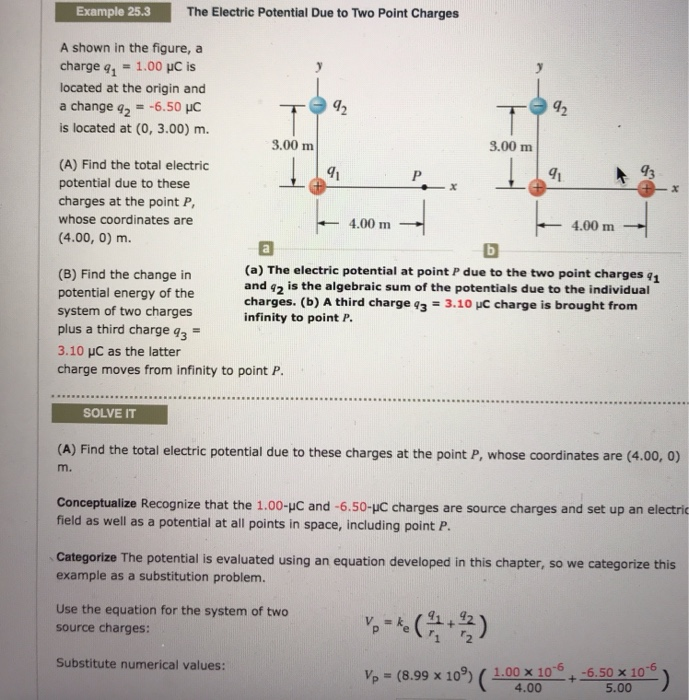 Solved Example 25.3The Electric Potential Due to Two Point | Chegg.com
