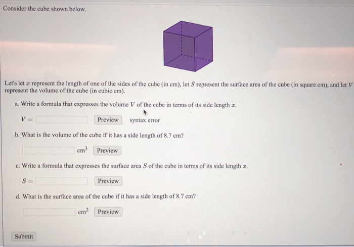 Solved Consider the cube shown below Let's let a represent | Chegg.com
