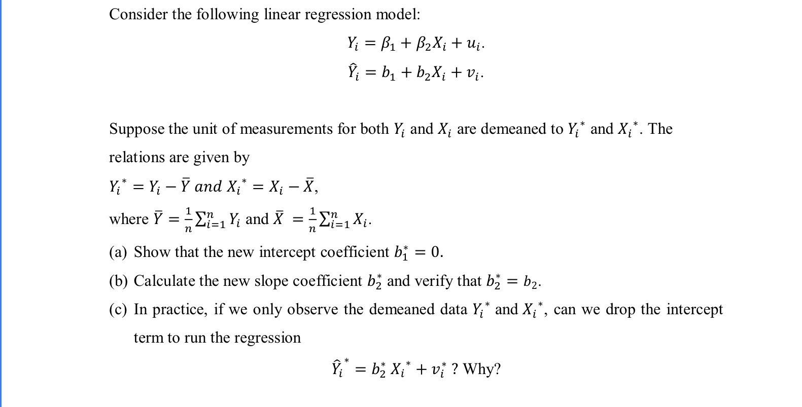 Solved Consider the following linear regression model: Y = B | Chegg.com
