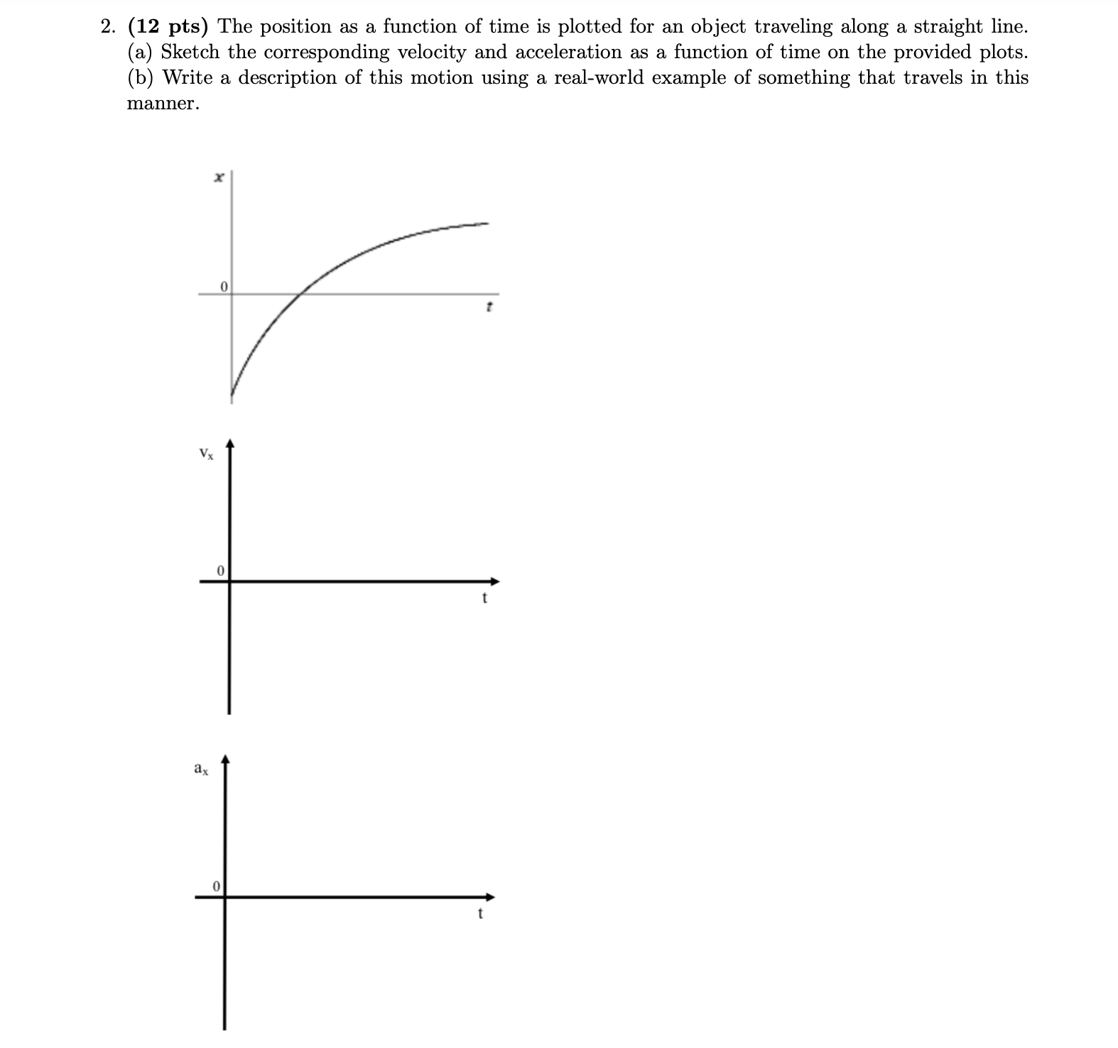 Solved (12 ﻿pts) ﻿The position as a function of time is | Chegg.com