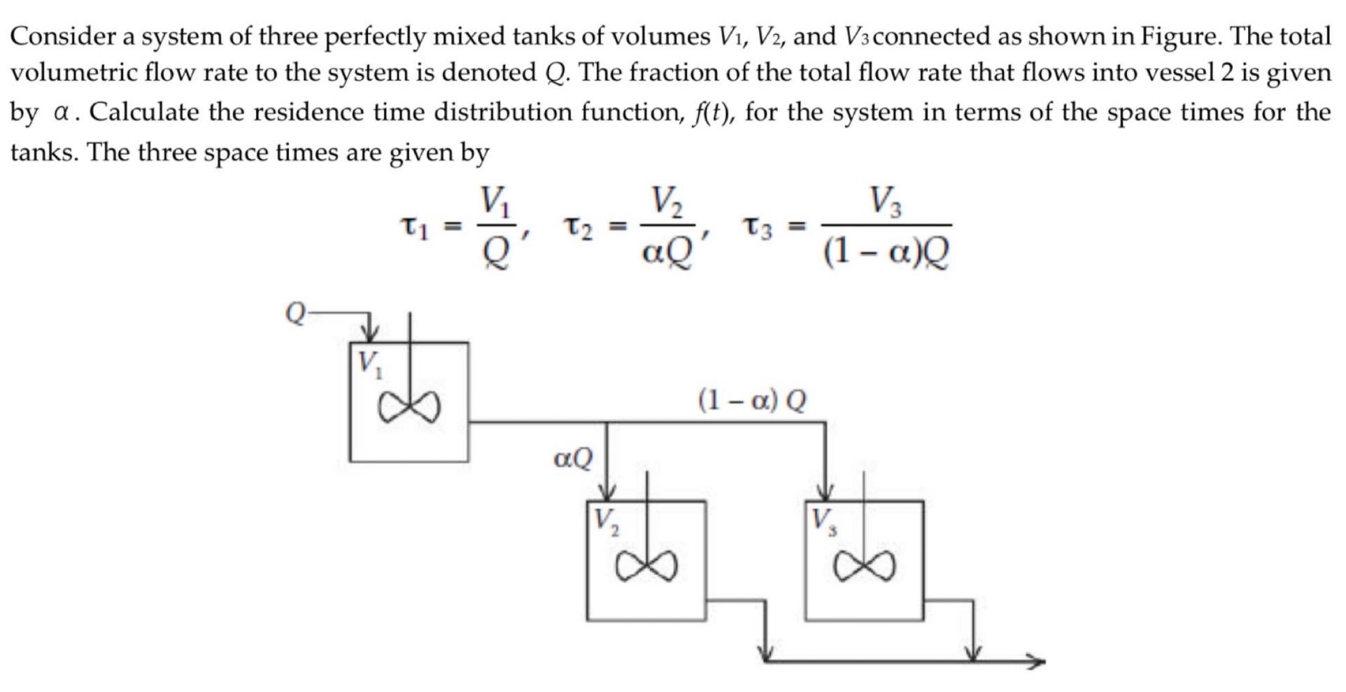 Solved Consider a system of three perfectly mixed tanks of | Chegg.com