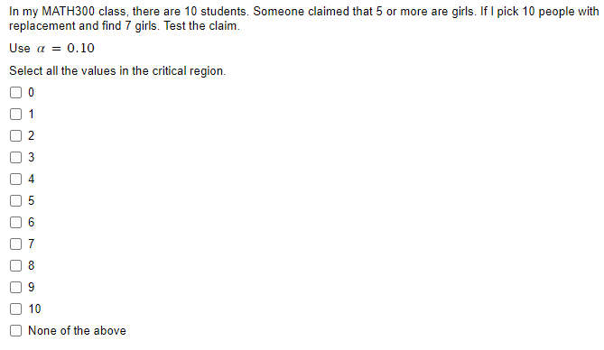 Solved In my MATH 300 class, there are 10 students. Someone | Chegg.com