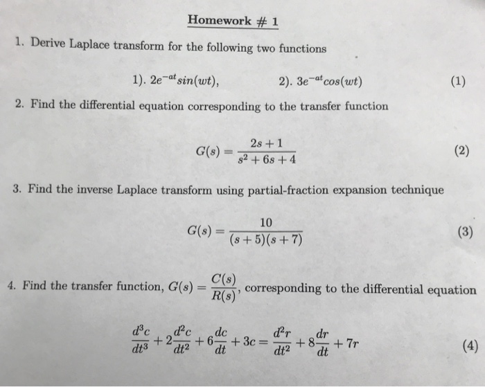 Solved 1)derive Laplace transform for the following two | Chegg.com