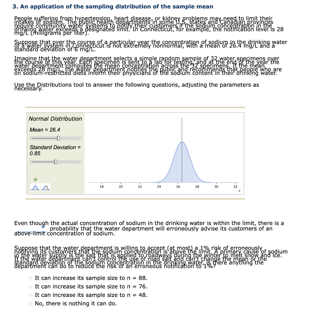 Solved 3. An application of the sampling distribution of the | Chegg.com