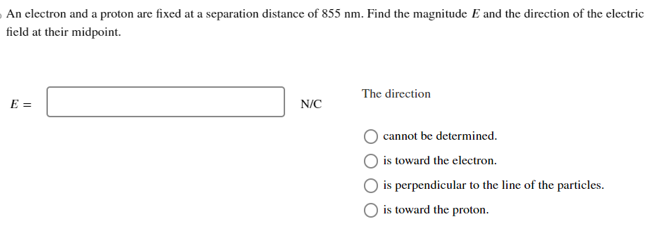 Solved An electron and a proton are fixed at a separation | Chegg.com