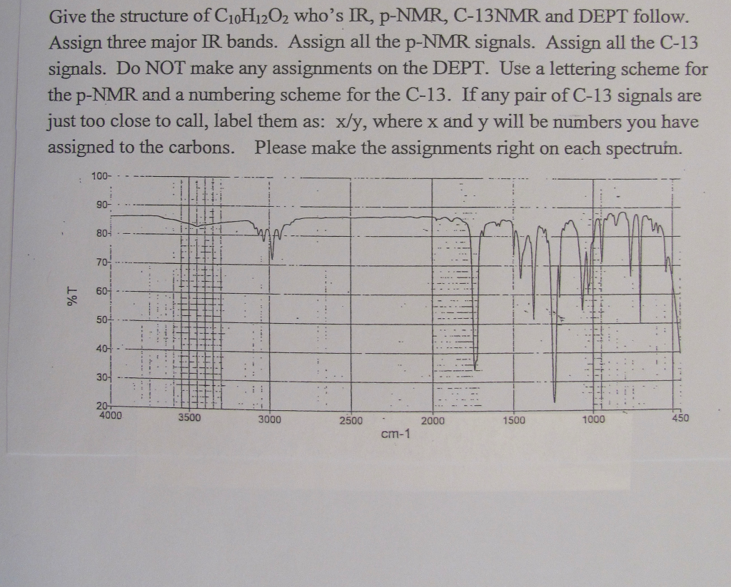 Solved Give the structure of C10H12O2 who's IR, P-NMR, | Chegg.com