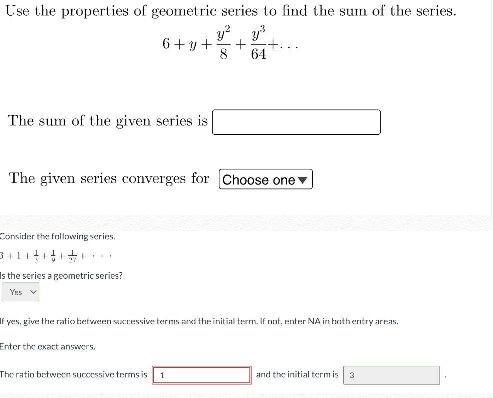 Solved Use the properties of geometric series to find the | Chegg.com