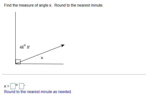Solved Find the measure of angle x. ﻿Round to the nearest | Chegg.com