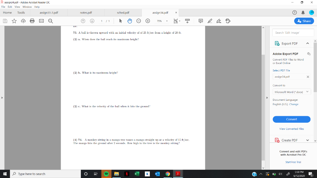 Solved X assign34.pat - Adobe Acrobat Reader DC File Edit | Chegg.com