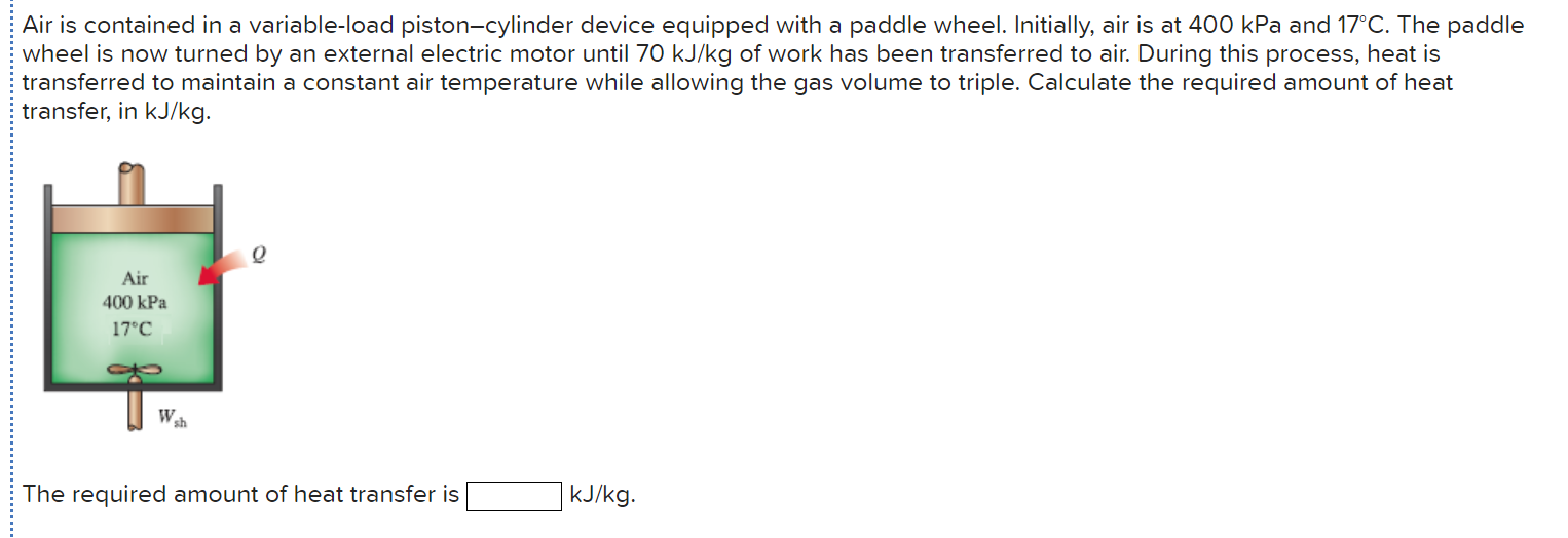 Solved Air is contained in a variable-load piston-cylinder | Chegg.com