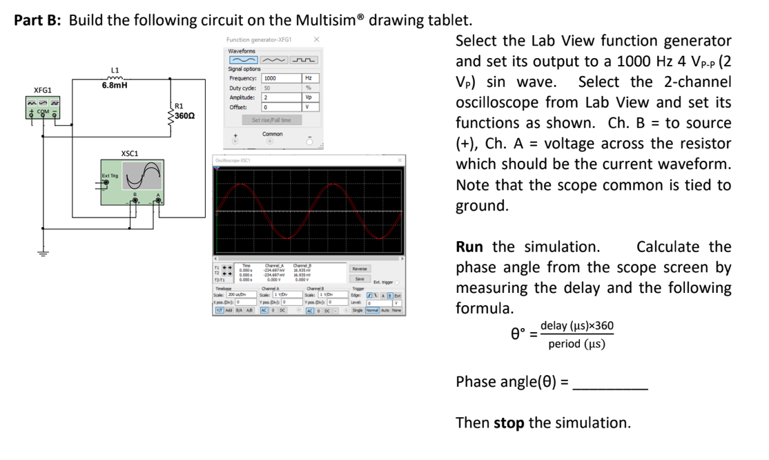 Solved Waveforms L1 HZ 6.8mH XFG1 Signal options Frequency: | Chegg.com