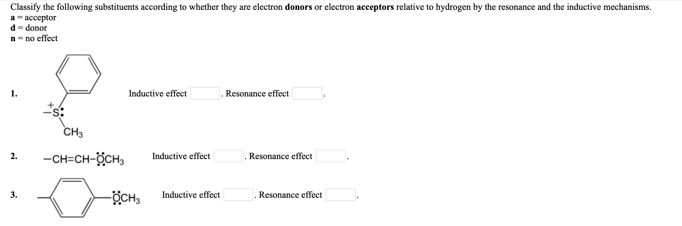 Solved Classify the following substituents according to | Chegg.com