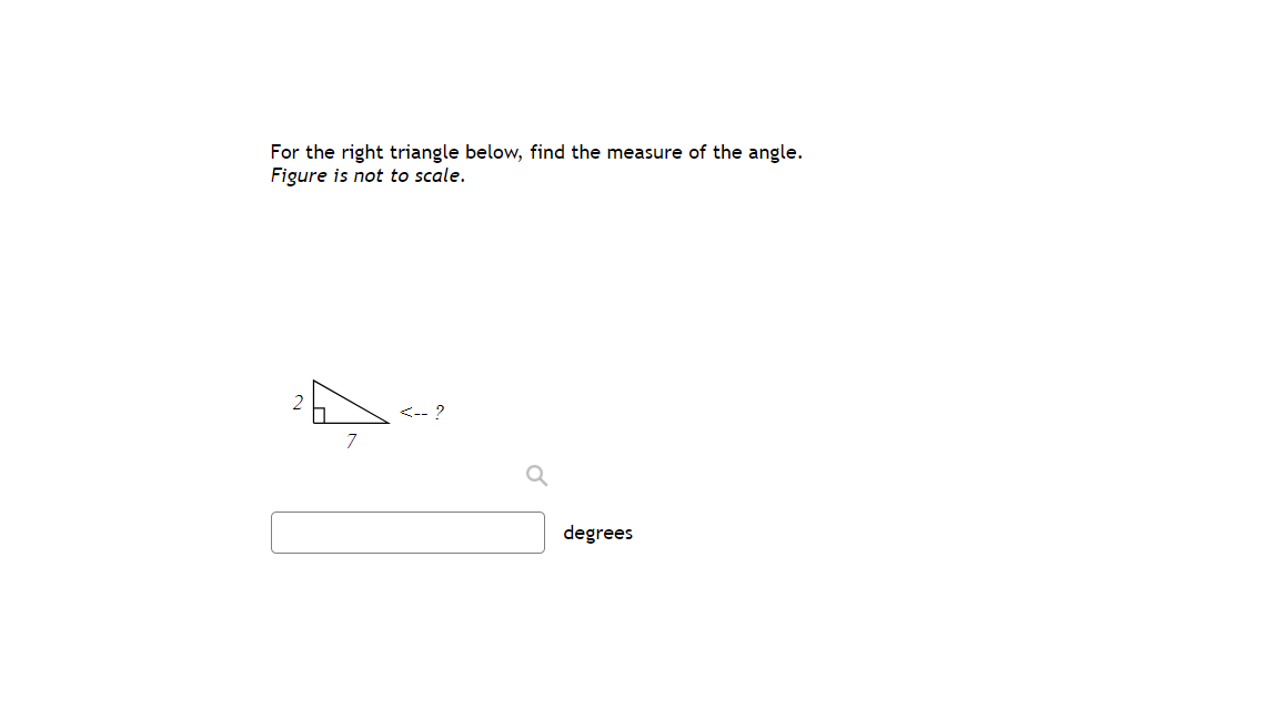 Solved For the right triangle below, find the measure of the | Chegg.com