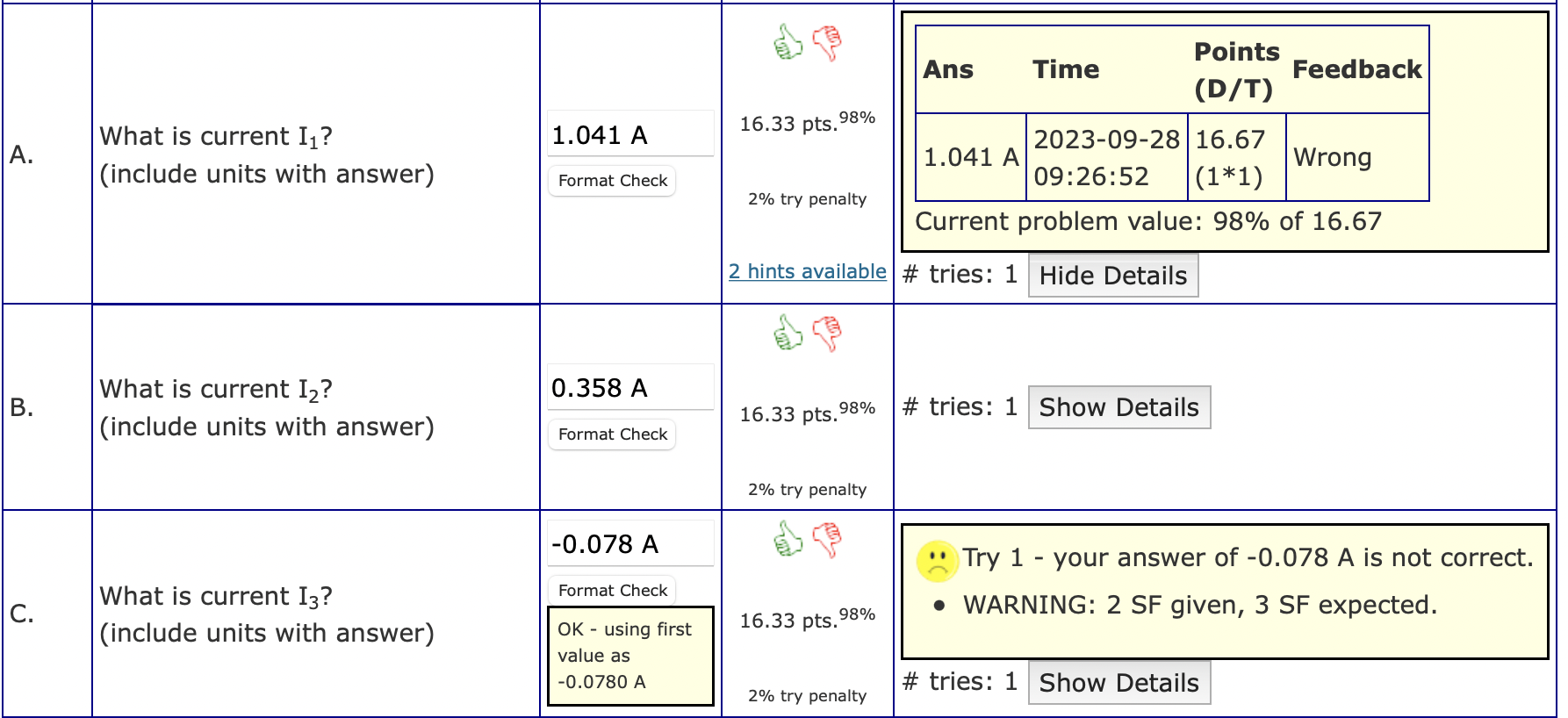 Solved Ben Blalock asks that you solve for the currents as | Chegg.com
