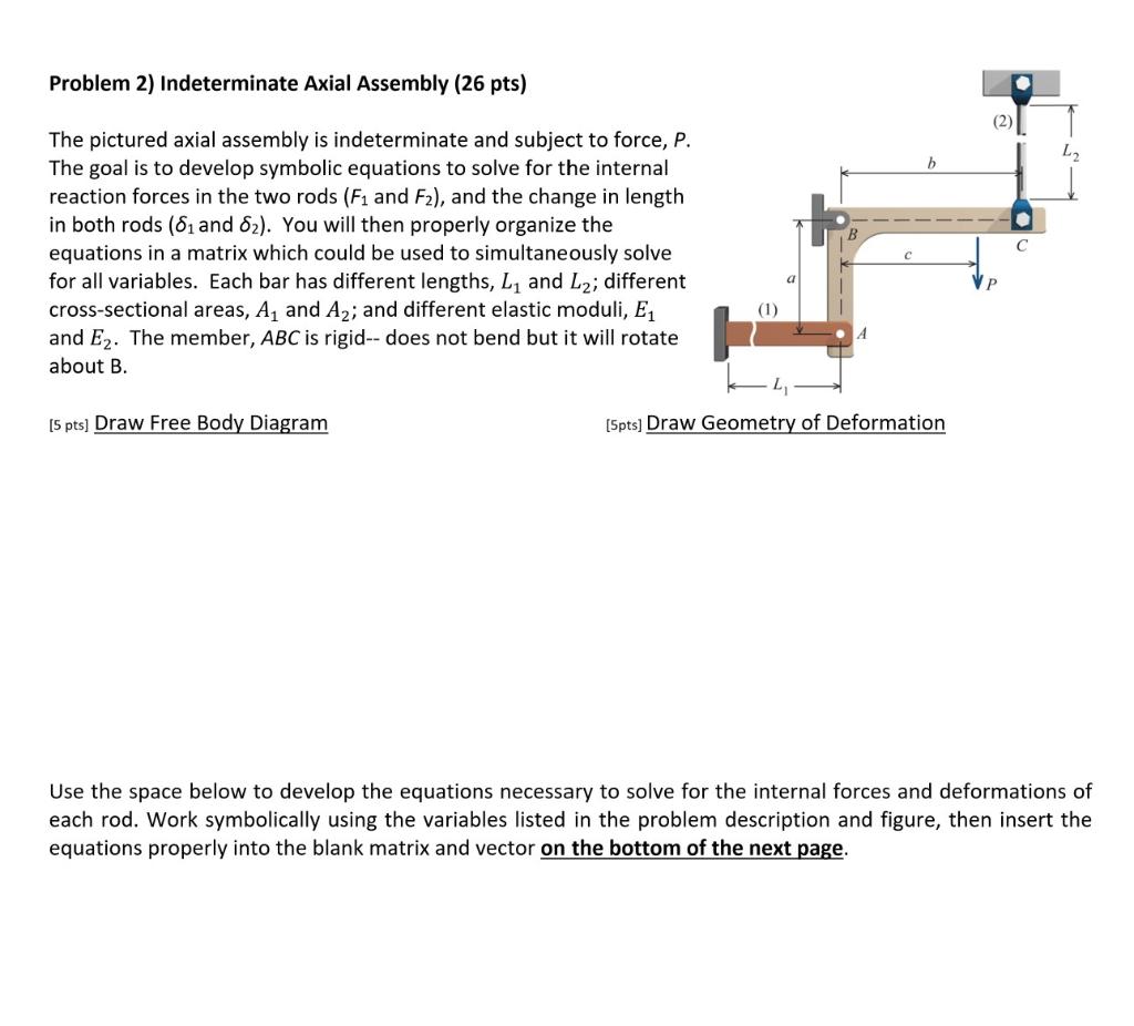 Solved Problem 2) Indeterminate Axial Assembly (26 pts) (2) | Chegg.com