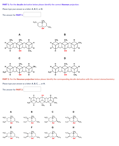 Solved PART 1: For the decalin derivative below please | Chegg.com