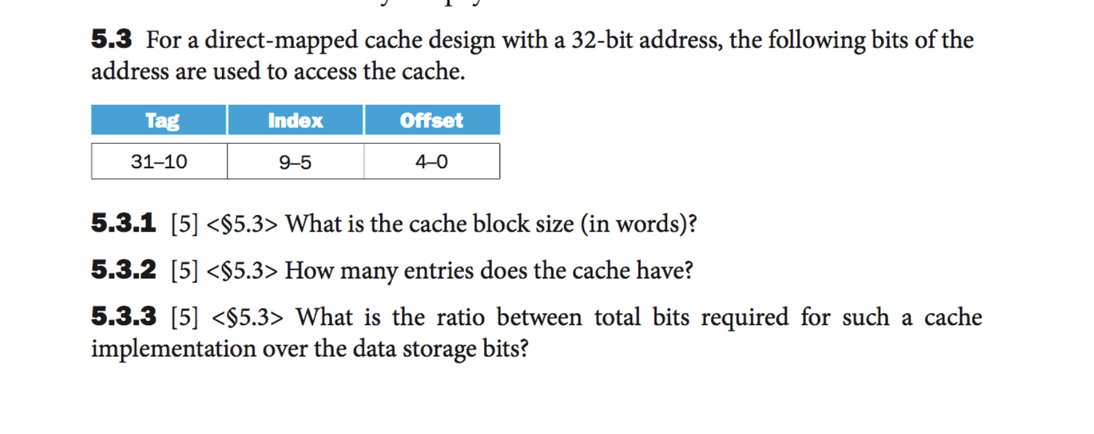 Solved 5.3 For a direct-mapped cache design with a 32-bit | Chegg.com
