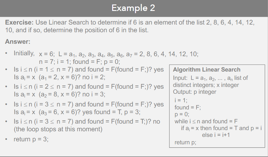 Solved Exercise: a) List all the steps performed by Linear | Chegg.com