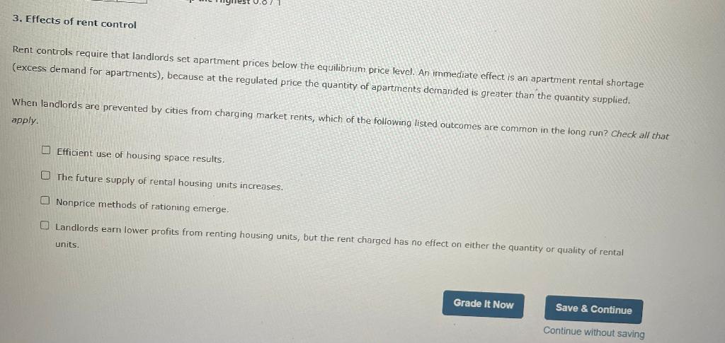 Solved Rent controls require that landlords set apartment | Chegg.com