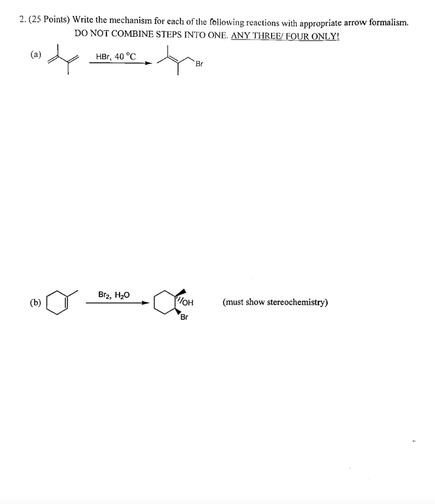 Solved Write the mechanism for each of the following | Chegg.com