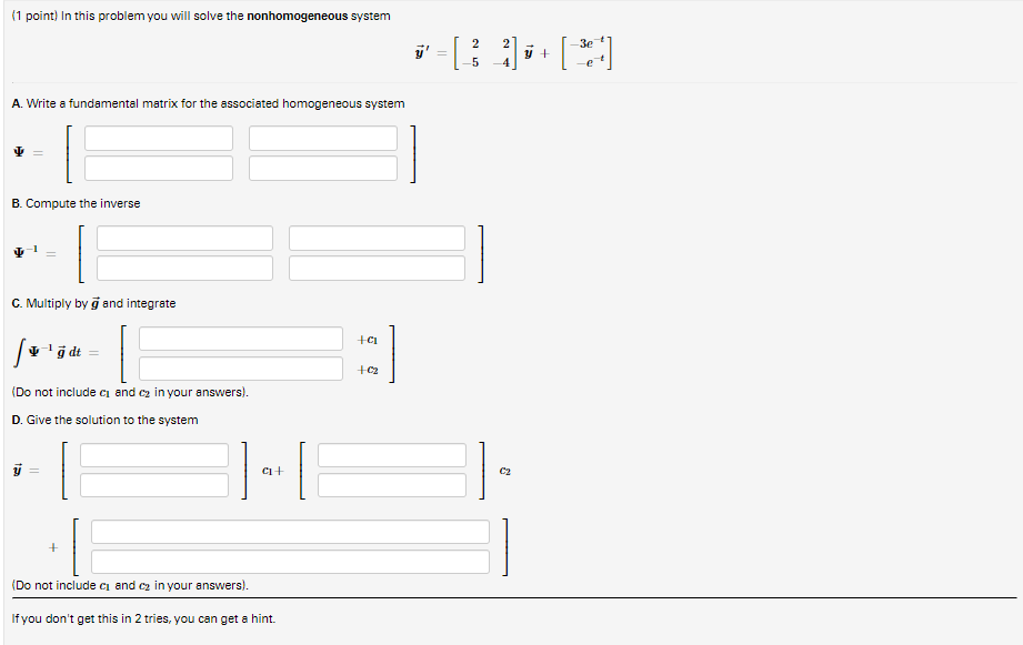 Solved In this problem you will solve the nonhomogeneous | Chegg.com