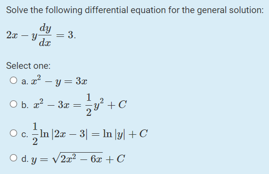 Solved Solve the following differential equation for the | Chegg.com