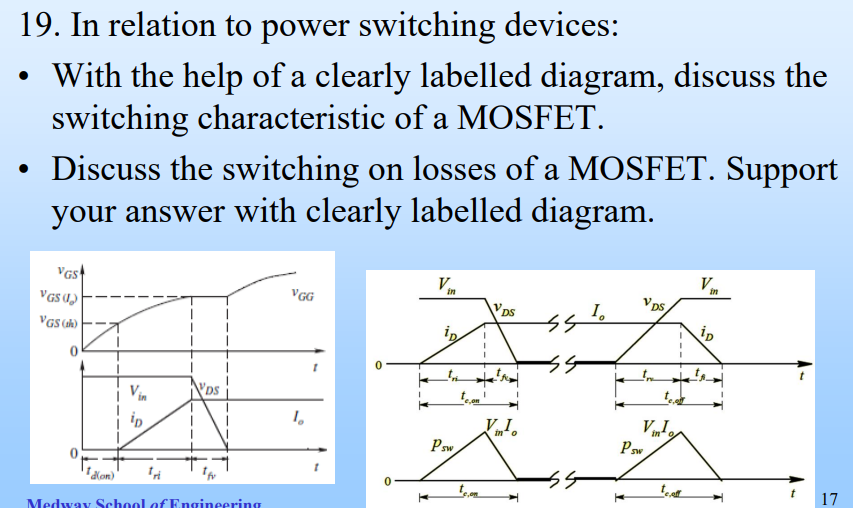 Solved 19. In relation to power switching devices: - With | Chegg.com