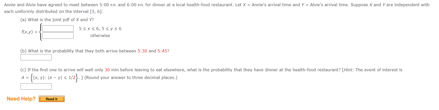 Solved each uniformly distributed on the interval [5,6]. (a) | Chegg.com