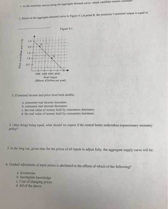 Solved constant . As the economy moves along the aggregate | Chegg.com