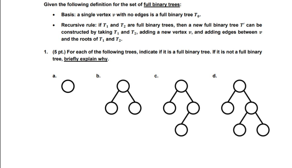 Solved Given the following definition for the set of full | Chegg.com