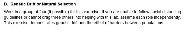 Part I: Genetic Drift & Selection Introduction Both | Chegg.com