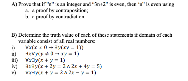 Solved A) Prove that if "n” is an integer and “3n+2” is | Chegg.com