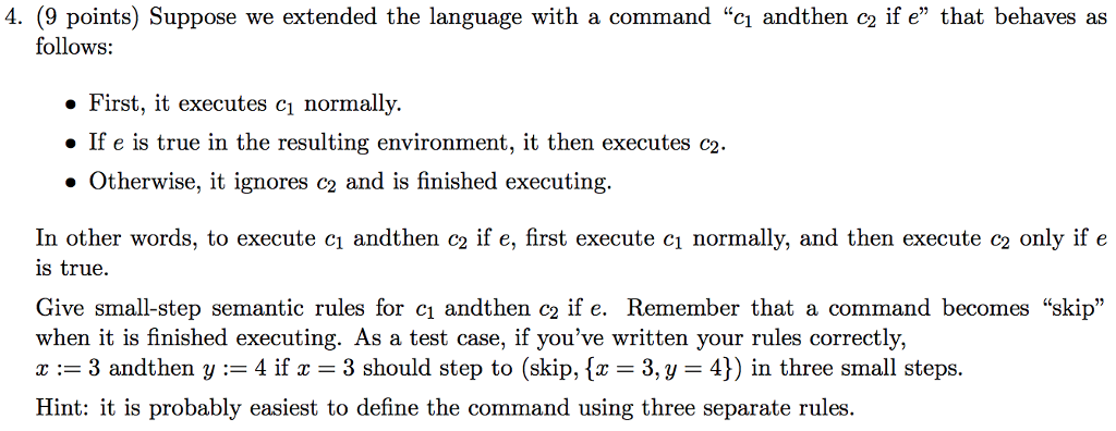 2 Operational Semantics Of Imp Here Are The 